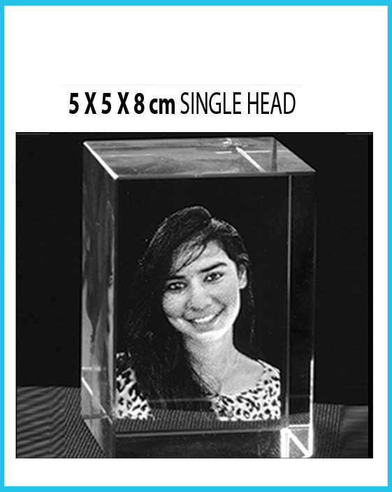 Personalized 3D Laser Engraved Crystal Cube Gifts in madurai